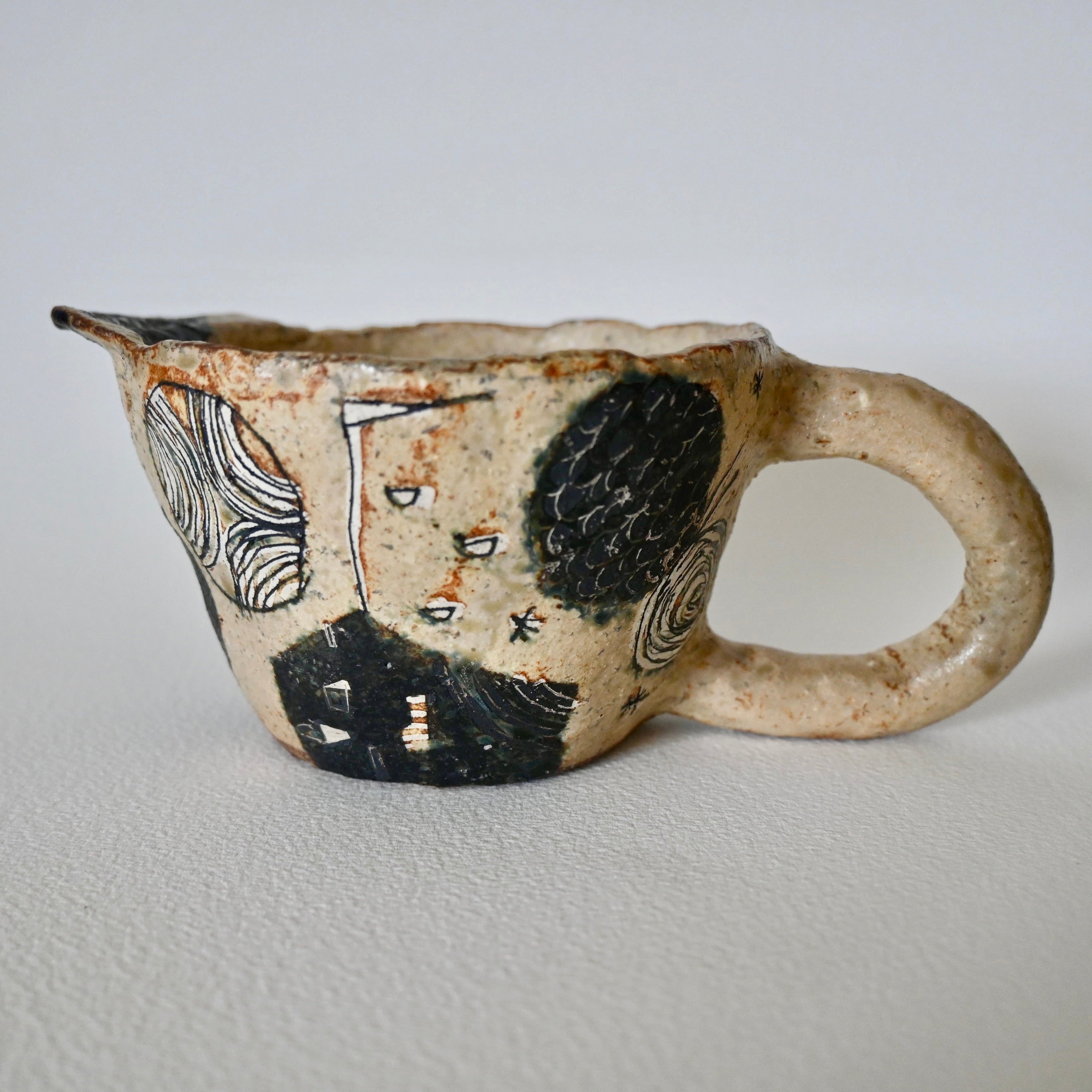 Sumiko Aoki - SA60 cup with black illustrations – paper boat press